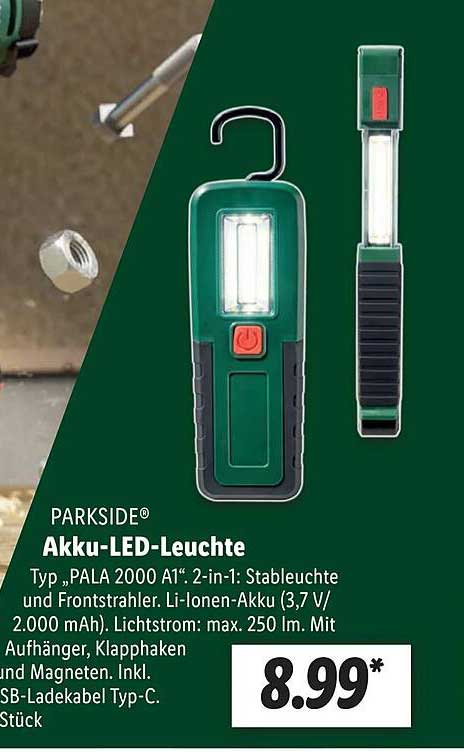 Parkside Akku-led-leuchte Angebot bei Lidl - 1Prospekte.de