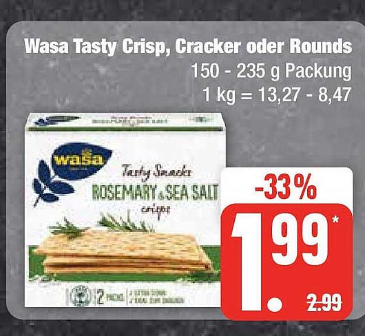 Wasa Tasty Crisp, Cracker Oder Rounds Angebot bei Marktkauf - 1Prospekte.de