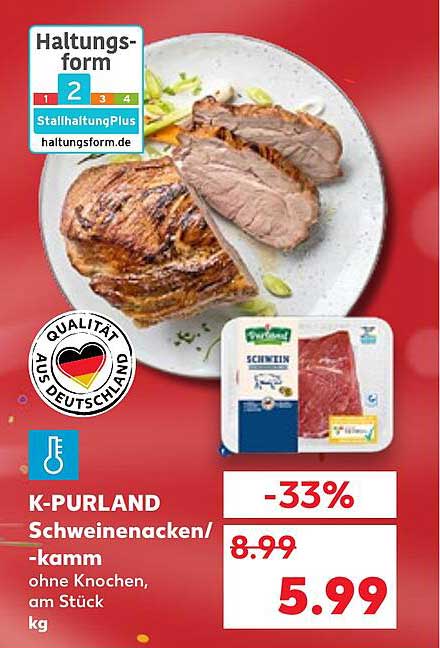 K-purland Schweinenacken-kamm Angebot bei Kaufland - 1Prospekte.de