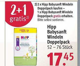 Hipp Babysanft Windeln Doppelpack Angebot bei ROSSMANN - 1Prospekte.de