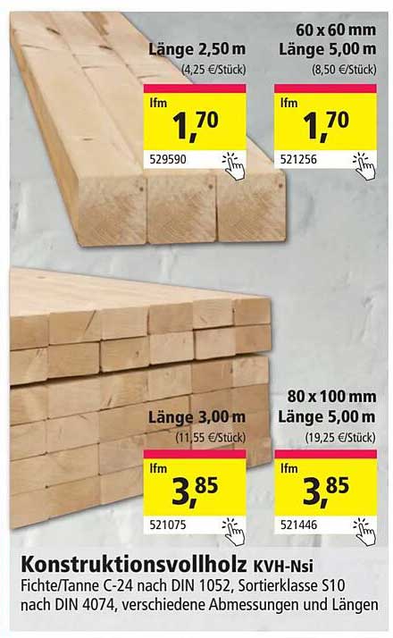 Konstruktionsvollholz Kvh-nsi Angebot bei Holz Possling - 1Prospekte.de