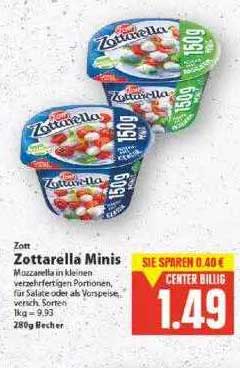 Zott Zottarella Minis Angebot bei E Center