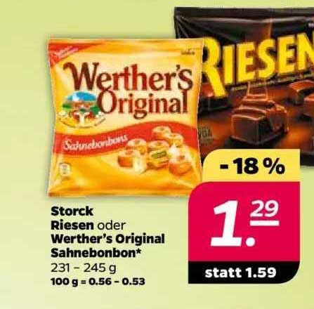 Storck Riesen Oder Werther's Original Sahnebonbon Angebot bei Netto ...