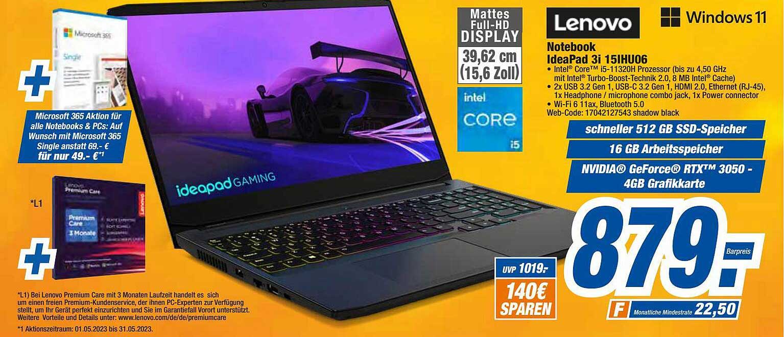 Lenovo Notebook Ideapad 3i 15ihu06 Angebot bei Expert Octomedia