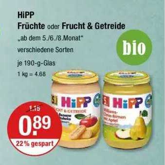 Hipp Früchte Oder Frucht & Getreide Angebot bei V Markt