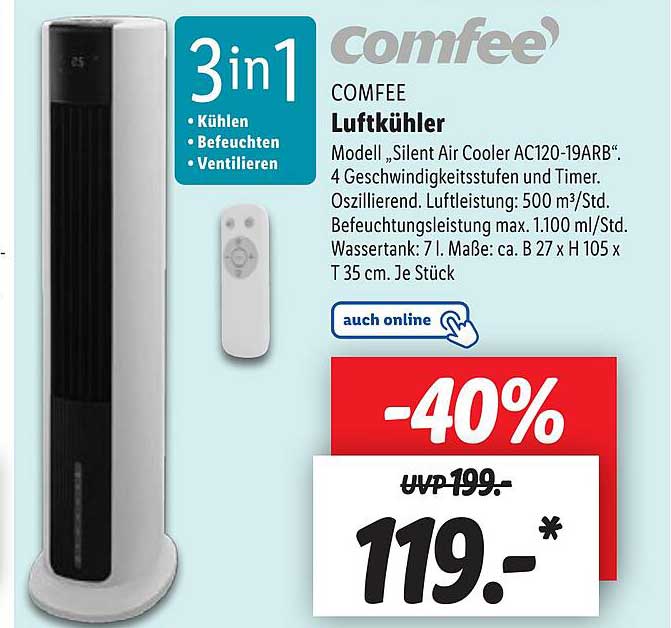 Comfee Luftkühler Angebot bei Lidl - 1Prospekte.de