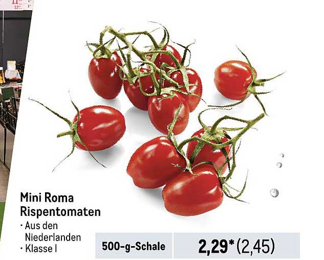 Mini Roma Rispentomaten Angebot bei METRO - 1Prospekte.de