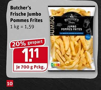 Butcher's Frische Jumbo Pommes Frites Angebot bei Penny
