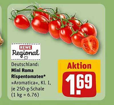 Mini Roma Rispentomaten Angebot bei REWE Kaufpark - 1Prospekte.de