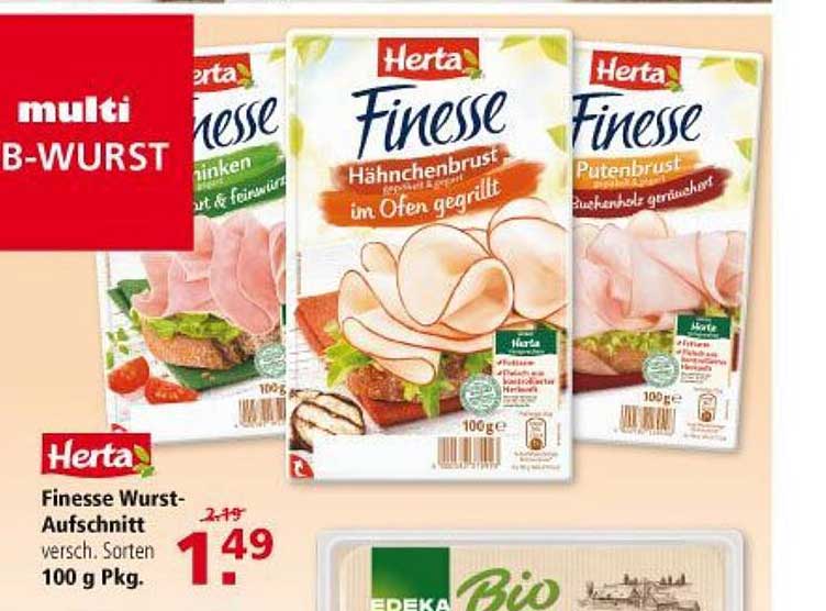 Herta Finesse Wurst-aufschnitt Angebot bei Multi Markt - 1Prospekte.de