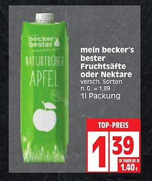 Mein Becker's Bester Fruchtsäfte Oder Nektare Angebot bei CITTI Markt ...
