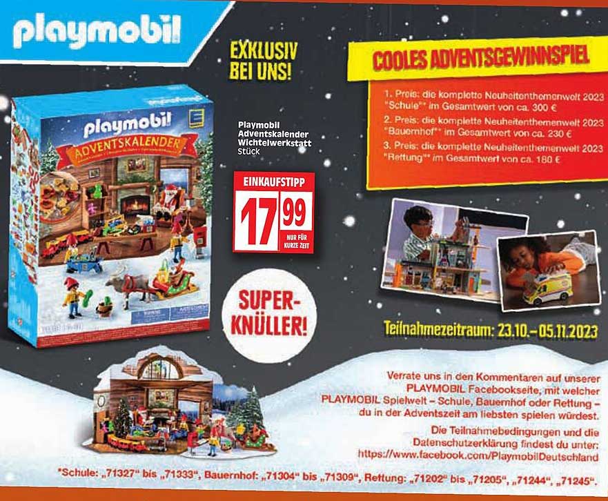 Playmobil Adventskalender Wichtelwersktatt Angebot bei EDEKA ...