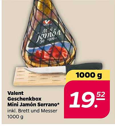 Valent Geschenkbox Mini Jamon Serrano Angebot bei Netto - 1Prospekte.de
