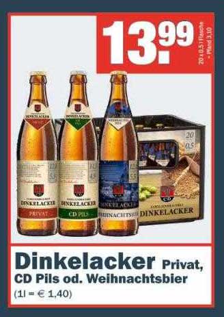 Dinkelacker Privat, Cd Pils Oder Weihnachtsbier Angebot bei Benz ...