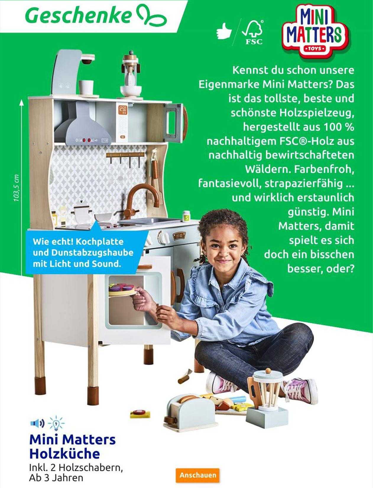 Mini Matters Holzküche Angebot bei Action - 1Prospekte.de