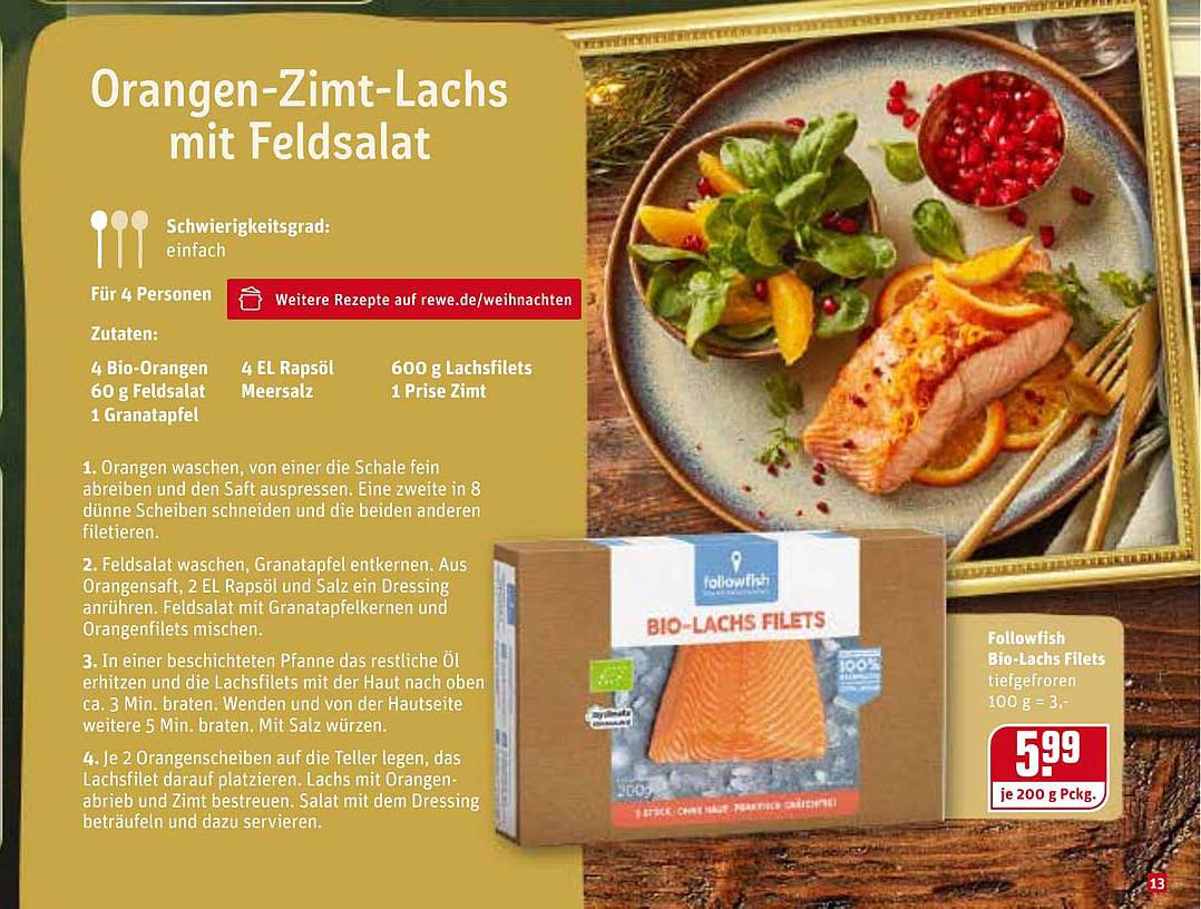 Followfish Bio Lachs Filets Angebot bei REWE - 1Prospekte.de