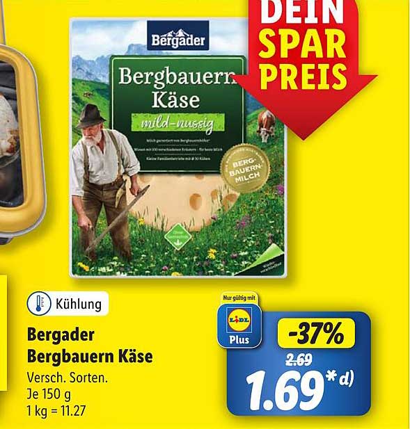 Bergader Bergbauern Käse Angebot bei Lidl - 1Prospekte.de