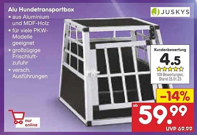 Alu Hundertransportbox Juskys Angebot bei Netto Marken-Discount ...