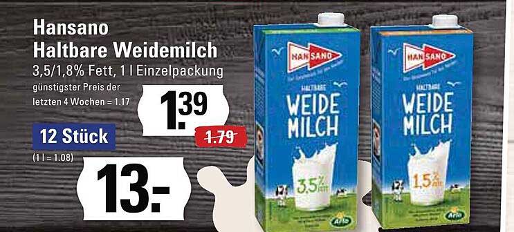 Hansano Haltbare Weidemilch Angebot bei Meyer's Frischemarkt ...