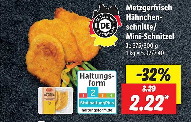 Metzgerfrisch Hähnchen-schnitte Mini-schnitzel Angebot bei Lidl ...