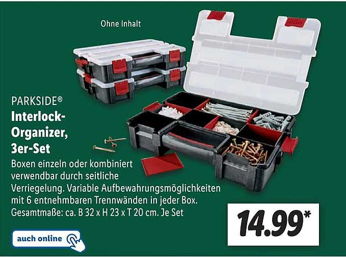 Parkside Interlock-organizer 3er-set Angebot bei Lidl - 1Prospekte.de