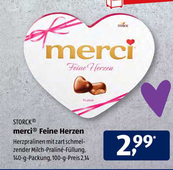Storck Merci Feine Herzen Angebot bei ALDI SÜD - 1Prospekte.de