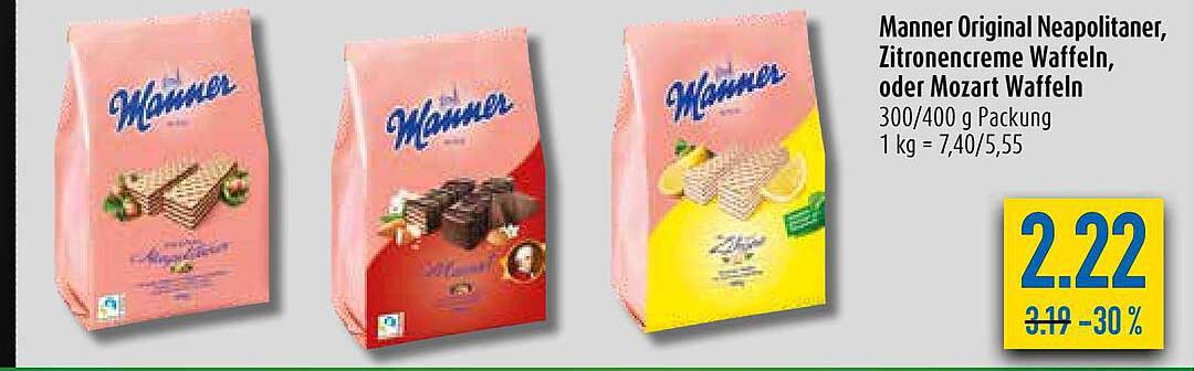Manner Original Neapolitaner, Zitronencreme Waffeln, Oder Mozart ...