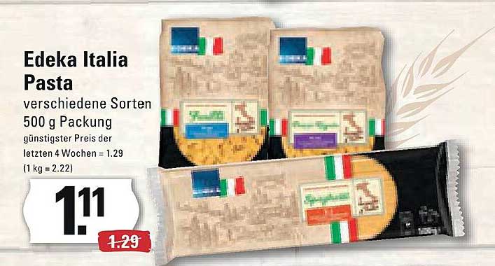 Edeka Italia Pasta Angebot bei Edeka Frischemarkt - 1Prospekte.de