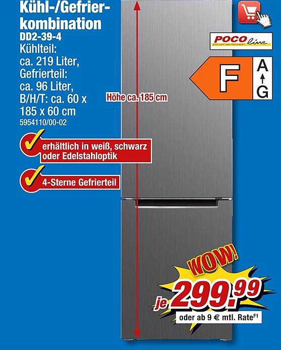 Poco Line Kühl--gefrierkombination Dd2-39-4 Angebot bei POCO ...