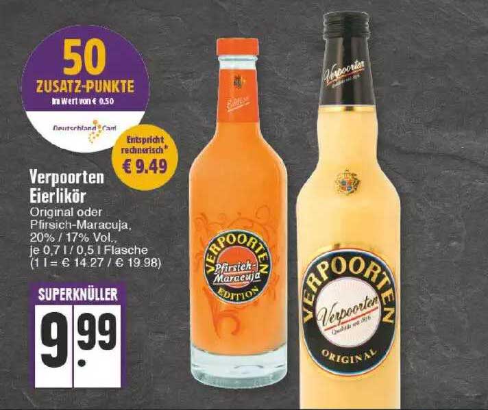 Verpoorten Eierlikör Original Oder Pfirsich-maracuja Angebot bei EDEKA ...