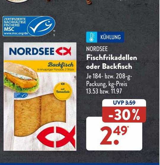 Nordsee Fischfrikadellen Oder Backfisch Angebot bei ALDI SÜD ...