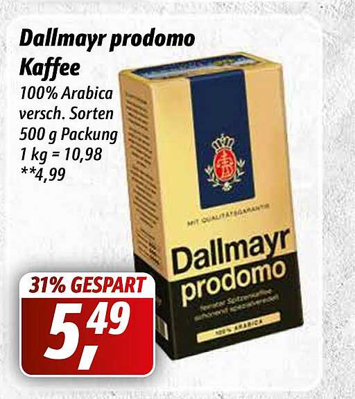 Dallmayr Prodomo Kaffee Angebot bei Simmel - 1Prospekte.de