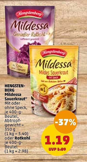Hengstenberg Mildessa Sauerkraut Oder Rotkohl Angebot bei Penny ...