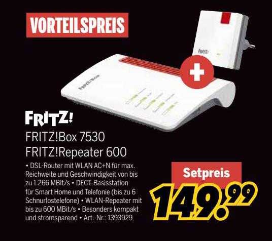 Fritz!box 7530 Fritz! Repeater 600 Angebot bei MEDIMAX - 1Prospekte.de
