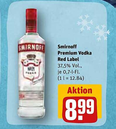 Smirnoff Premium Vodka Red Label Angebot bei REWE Kaufpark - 1Prospekte.de