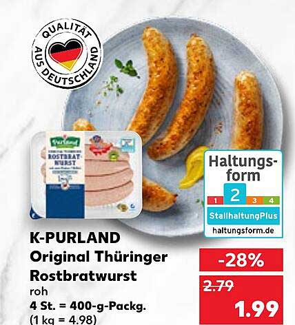 K-purland Original Thüringer Rostbratwurst Angebot bei Kaufland ...