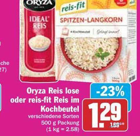 Oryza Reis Lose Oder Reis-fit Reis Im Kochbeutel Angebot bei Hit ...