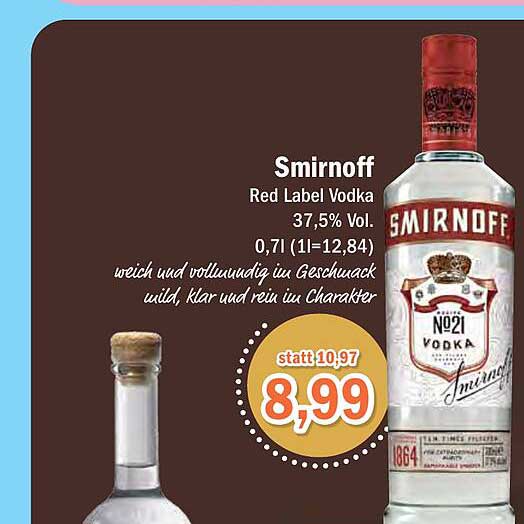 Smirnoff Red Label Vodka Angebot bei Aktiv Irma - 1Prospekte.de