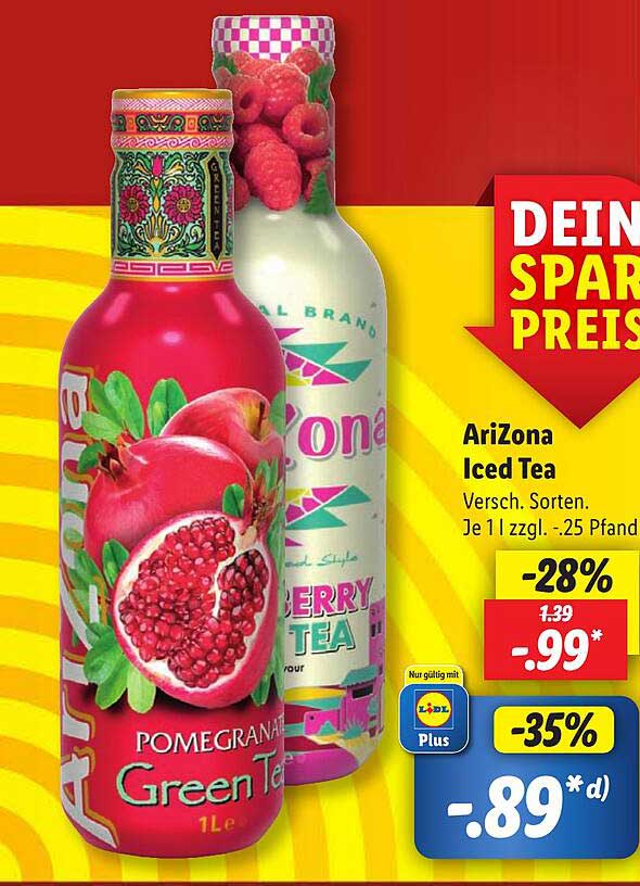 Arizona Iced Tea Angebot bei Lidl - 1Prospekte.de