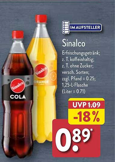 Sinalco Cola Oder Orange Angebot bei ALDI Nord - 1Prospekte.de