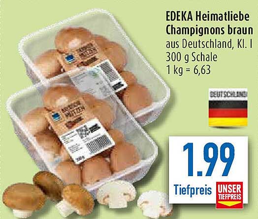 Edeka Heimatliebe Champignons Braun Angebot bei Diska