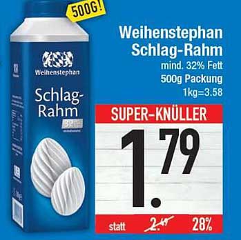 Weihenstephan Schlag-rahm Angebot bei E Center - 1Prospekte.de