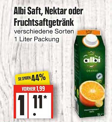 Albi Saft, Nektar Oder Fruchtsaftgetränk Angebot bei Edeka Frischemarkt ...