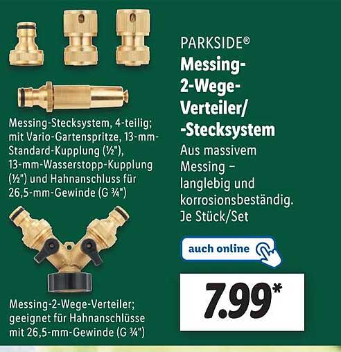 Parksise Messing-2-wege-verteiler Oder -stecksystem Angebot bei Lidl ...