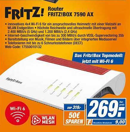 Fritz! Router Fritz!box 7590 Ax Angebot bei HEM expert - 1Prospekte.de