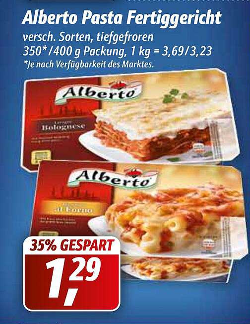 Alberto Pasta Fertiggericht Angebot bei Simmel