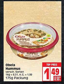 Obela Hummus Angebot bei EDEKA - 1Prospekte.de