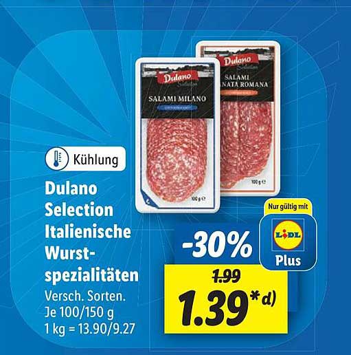 Dulano Selection Italienische Wurstspezialitäten Angebot bei Lidl ...