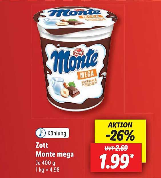Zott Monte Mega Angebot bei Lidl - 1Prospekte.de