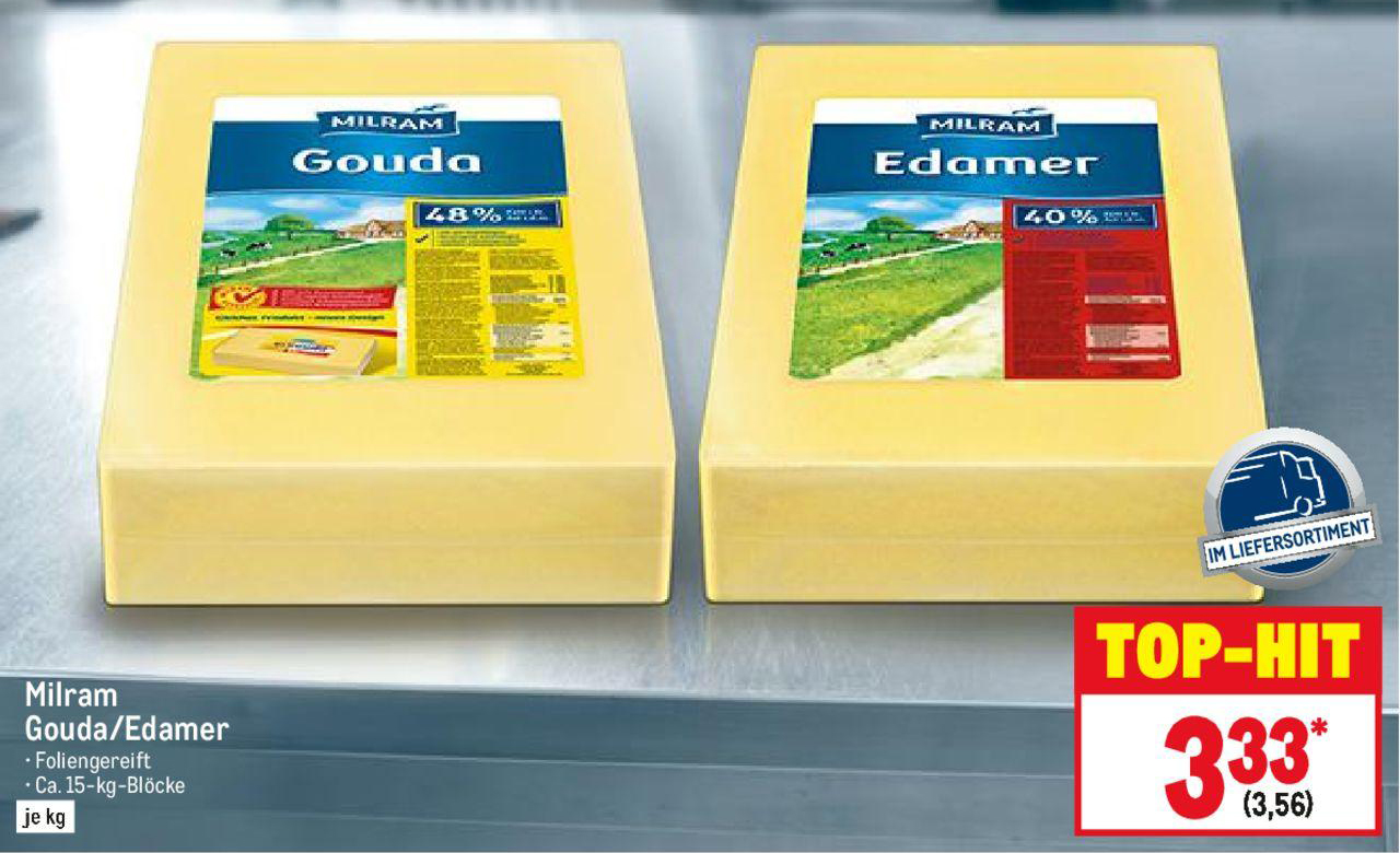 Milram Gouda - Edamer Angebot bei METRO - 1Prospekte.de